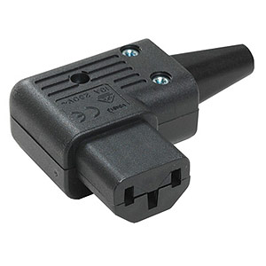 IEC C13 Right Angle Power Cord Plug Connector Black